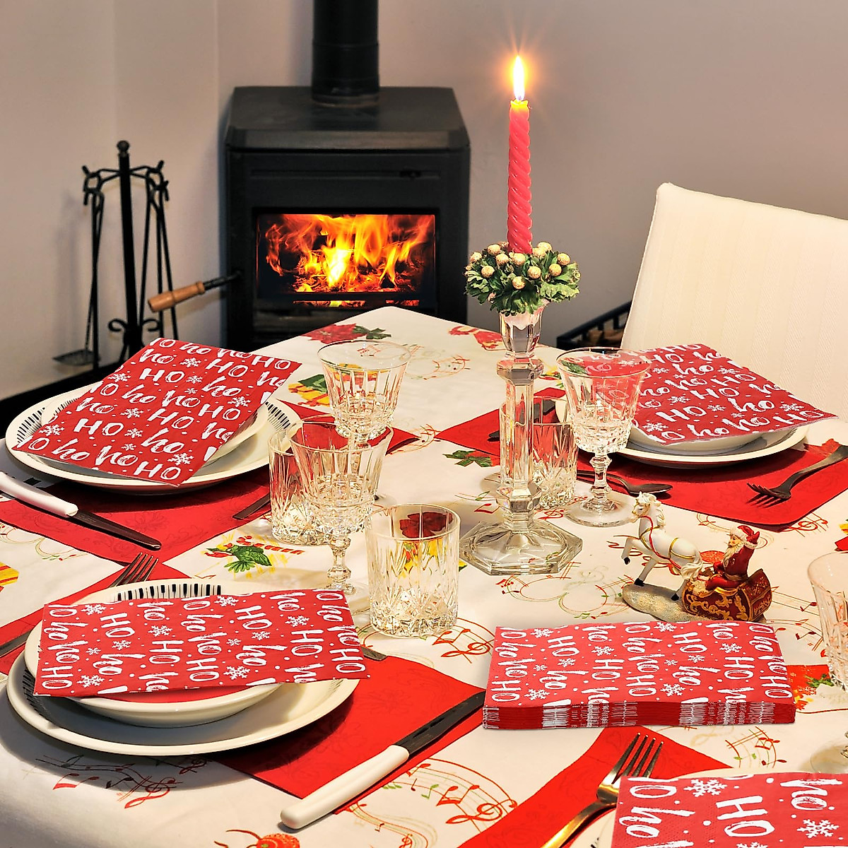 PerKoop 200 Pcs Christmas Guest Napkins Bulk Christmas Disposable Hand Towels Decorative Red Xmas Snowflake Paper Napkins for Winter Holiday Xmas Party Kitchen Bathroom Home Dinners