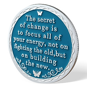 Butterfly Sobriety Chip - Change is The Essence of Life - AA Medallion Coin Recovery Anniversary Token Gift