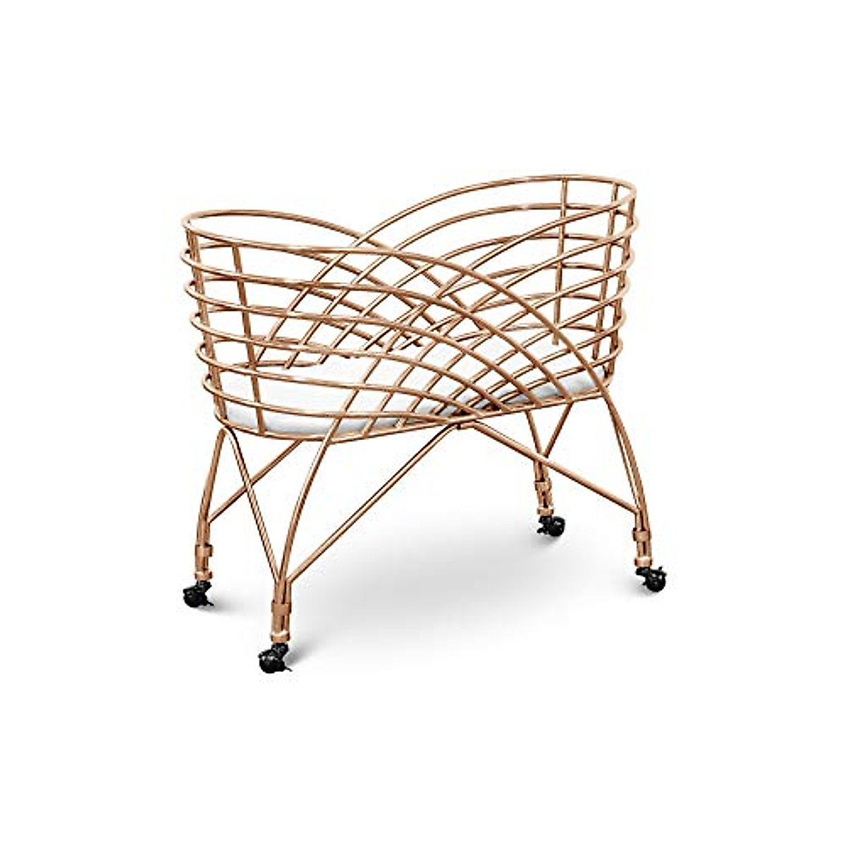 Nursery Works Aura Metal Bassinet in Rose Gold, Greenguard Gold and CertiPUR-US Certified