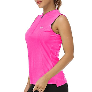 JINSHI Tennis Shirts for Women with Zipper Quick Dry Tennis Tops for Women Athletic Shirts Summer Sports Athletic Tops Red XX-Large