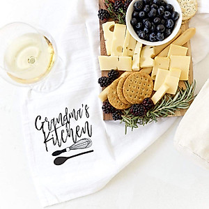 The Cotton & Canvas Co. Grandma's Kitchen Soft and Absorbent Kitchen Tea Towel, Flour Sack Towel and Dish Cloth