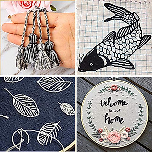 Cldamecy Embroidery Floss,13 Skeins White & 13 Skeins Black Embroidery Threads for Cross Stitch,Friendship Bracelets String,and DIY Art Craft ,with 10 PCS Floss Bobbins