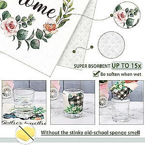 Norme 9 Pcs Swedish Kitchen Dishcloths Eucalyptus Leaves Dishcloth Swedish Dish Towels 8x7 Inch Decorative Kitchen Dishcloth Reusable Dishcloth Absorbent Drying Hand Towel