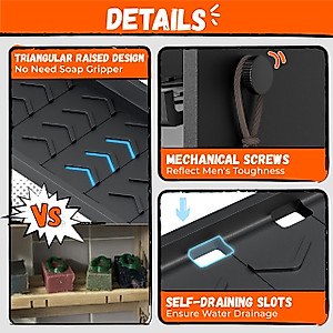 WINKINE Soap Holder Compatible with Dr.Squatch Soap, Shower Caddy for Men, Shampoo Bar Holder for Shower with Razor, Wall Mounted Bar Shower Organizer for Bar Soaps, Shampoo, Shower Soap Shelves