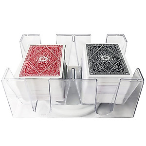 Yuanhe Canasta Playing Card Holder - 6 Deck Revolving Card Tray for Kids & Adults,Rotating Cards Holder for Poker, Canasta, Hand & Foot, Rummy,Go Fish,UNO Games