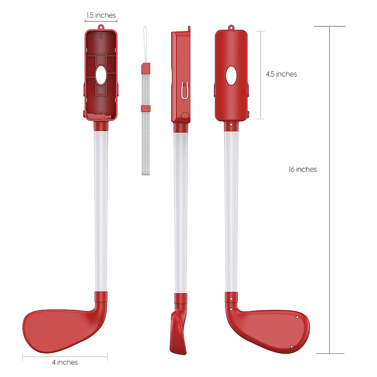 TALK WORKS Golf Clubs for Nintendo Switch Joy-Con Controllers, 2 Pack - Switch Games Accessories Joy Con Controller Grip Holder for Mario Golf - Lightweight, Adjustable Straps - Mario Red/Luigi Green