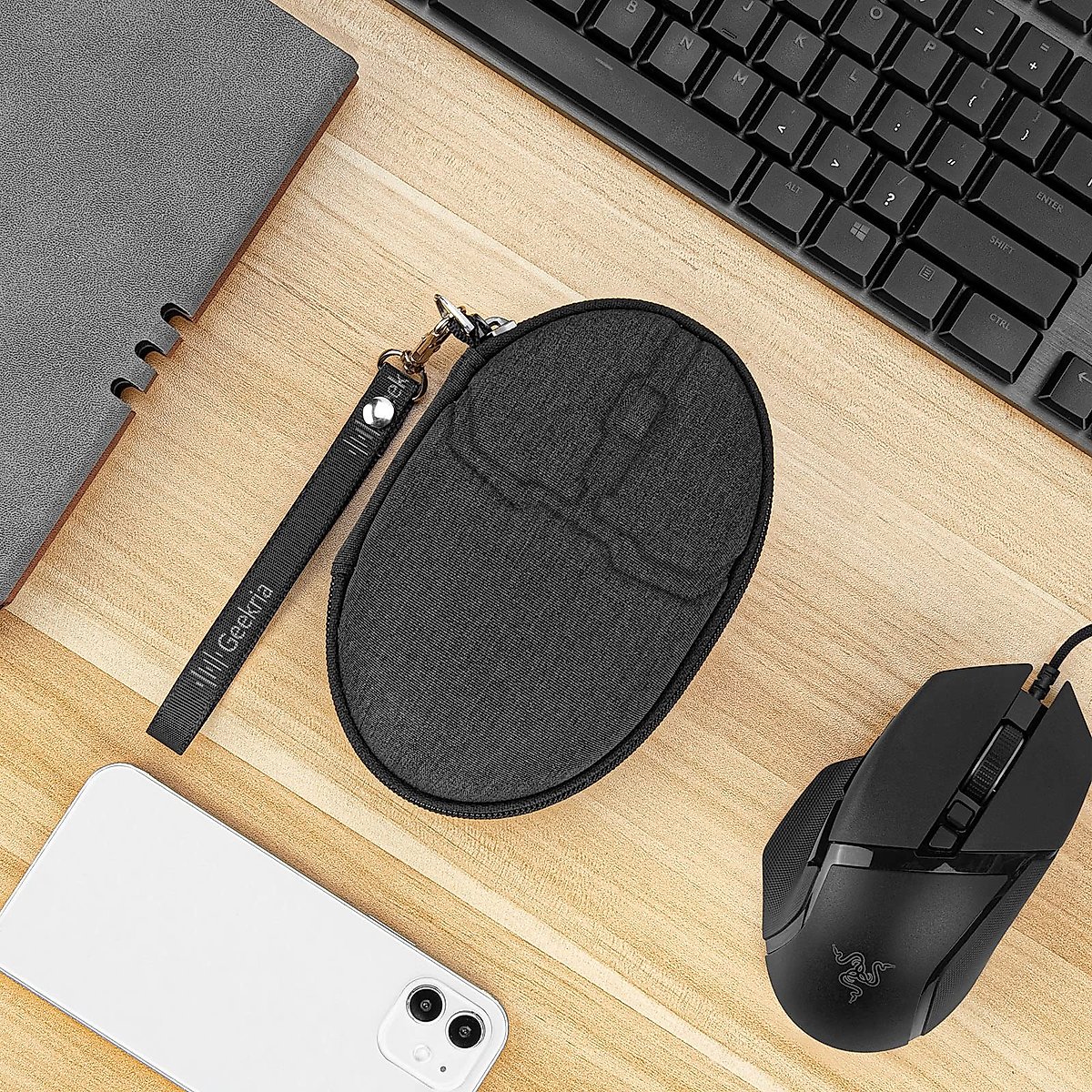 Geekria Mouse Case, Hard Shell Travel Carrying Case for Gaming Office Mouse, Compatible with Razer Basilisk V3 / Viper V3 Pro/Naga V2 / DeathAdder V3 / Orochi V2, HyperX Pulsefire Haste