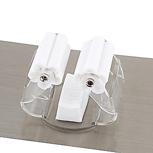 GLOGLOW Wall Mount Self Adhesive Mop & Broom Holder Organizer Tools Storage Rack (White),Wall Stickers