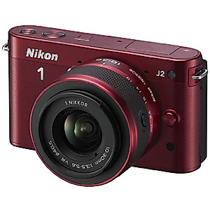 Nikon 1 J2 Compact System Camera with 10-30mm and 30-110mm Double Lens Kit - Red (10.1MP) 3 inch LCD