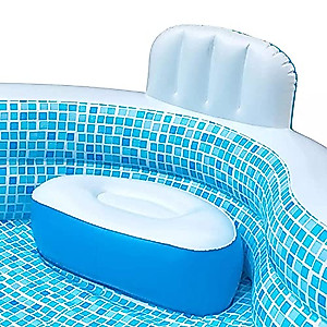 Members Mark Elegant Family Pool 10 Feet Long 2 Inflatable Seats with Backrests. New Version