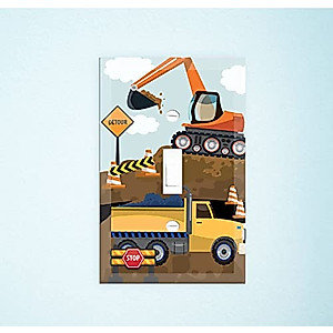 Truck Boys Room Light Switch Cover Plate Kids Decorative Tractor Nursery Teen Toddler Room Decor Bedroom Bathroom Playroom (Construction Truck)