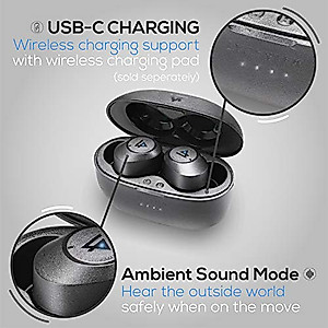 LYPERTEK SoundFree S20 - True Wireless in-Ear Headphone with QuickConnect, Wireless Charging, Ambient Sound, IPX5, 8+40h Playtime, Black