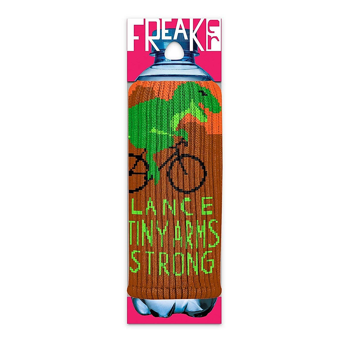 FREAKER Fits Every Bottle Can Beverage Insulator, Stops Bottle Sweat, Lance Tiny Arms Strong Cycling Tyrannosaurus Rex Bike Bicycle