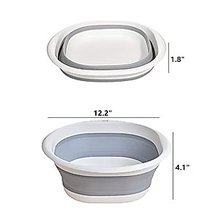 Kvoike 12.2" Foldable washbas, Multipurpose Plastic Washing Basin,Lightweight Collapsible Wash Basin,for Camping Supplies, Marine, Camper Accessories for Travel Trailers