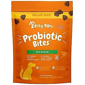 Probiotic Bites for Dogs 170 Soft Chews– Compatible with Zesty Paws Pumpkin Flavor