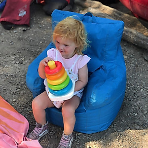 Cali Little Bear Sack Bean Bag Chair, Dirt-Resistant Coated Oxford Fabric, Flexible Seating for Children, Kid's Furniture for Bedrooms, Playrooms, Daycare, Preschool - French Blue (2-Pack)