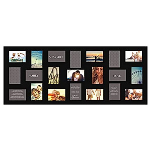 Gallery Solutions Flat Black 21 Opening Collage Wall Frame