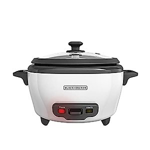 BLACK+DECKER Rice Cooker, 6-cup, White