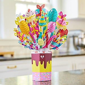 Lovepop Birthday Cake Bouquet, 10.25 x 7.5”-3D Paper Flower Greeting Card - Birthday Bouquet, Paper Flower Pop Up Bouquet Card, Floral Birthday Card, Pop Up Birthday Card