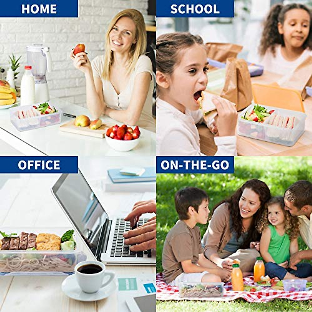 KIGI [6 PACK] 38.9OZ/10.1OZ/6.1OZ Mixed Sized Food Storage Containers Set with Lid Airtight Meal Prep Containers Leak-Proof Bento Box,BPA FREE,Microwave Safe