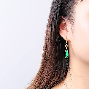 Howl's Earrings, Howl's Castles Moving Earrings, Green Water Drop Dangle Earrings, Costume Cosplay Anime Earrings, Huggie Hoop Earrings for Women