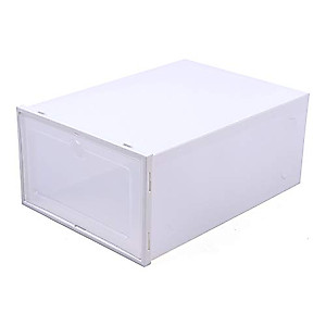 Foldable Shoe Box, 20/24Pcs Stackable Plastic Clear Shoe Storage Box,Storage Bins Shoe Container Home Organizer Rack Stack (20Pcs)