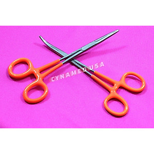 German Stainless 6.25" Pean Locking Hemostat Forceps (Straight + Curved) Cynamed Brand …