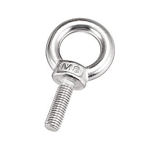 uxcell Lifting Eye Bolt M8 x 25mm Male Thread 304 Stainless Steel for Hanging, Pack of 5