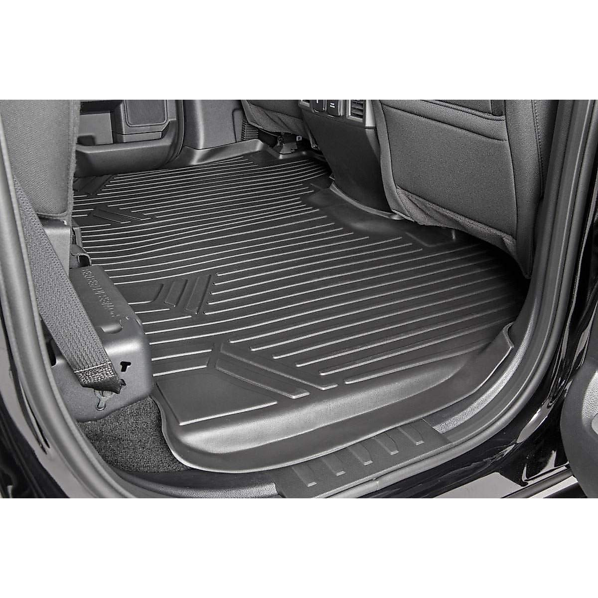 Rough Country All Weather Floor Mats Set for Ford F-150 SuperCrew-Cab (2015-2024) - Custom Fit Rubber F150 Floor Mats, Durable Rubber Truck Mats, Waterproof Truck Floor Mats