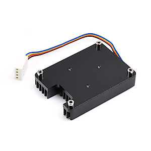 waveshare Cooling Fan for Raspberry Pi Compute Module 4 CM4, All-in-one Heatsink, PWM Speed Adjustable, 8000±10% RPM, Low Noise, with Thermal Tapes