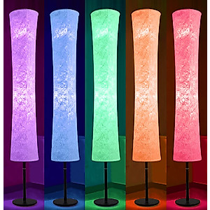 BLUEYE Floor Lamp,RGBCW 2700K-6500K,APP & Remote&Smart Voice Control, 2 X 60W Equivalent, No Hub Required,Compatible with Alexa Google Assistant, 60'' Standing Lamp for Bedroom, Similar Fabric