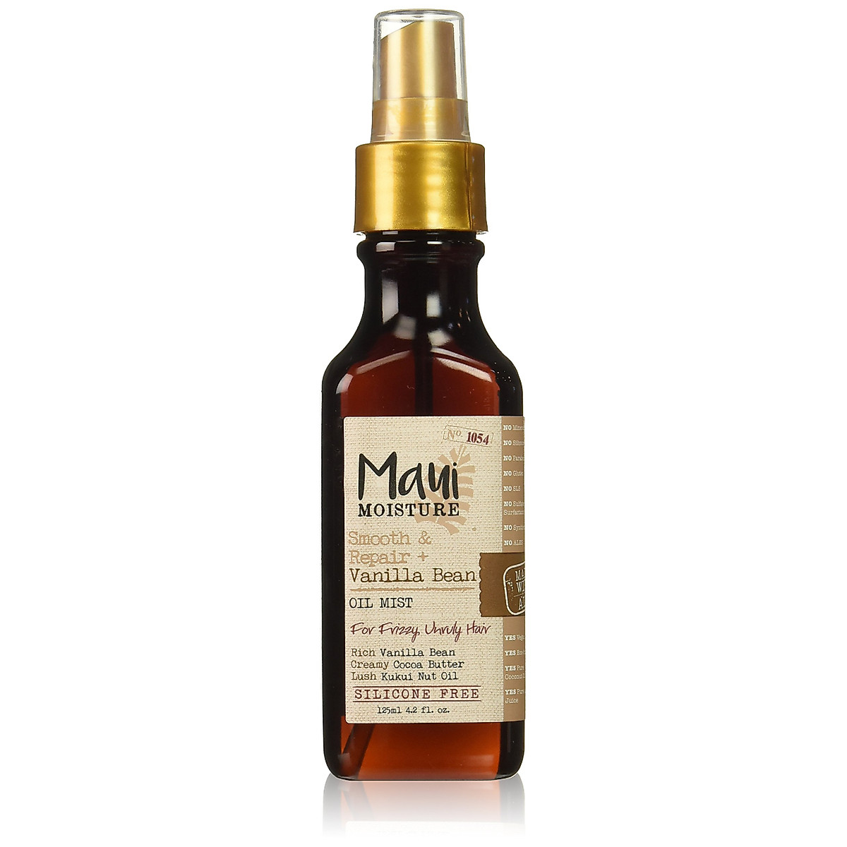 Maui Moisture Smooth & Repair + Vanilla Bean Anti-Frizz Hair Oil Mist to Hydrate, Soften & Moisturize Thick, Coarse, Curly & Natural Hair, Vegan, Silicone- & Paraben-Free, 4.2 fl oz