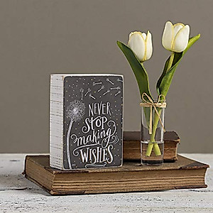 Primitives by Kathy Chalk Box Sign, Never Stop 4.5" X 5"