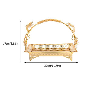 Cabilock Countertop Fruit Basket Bowl Vegetable Tray Iron Handle Fruit Basket European Style Metal Snack Serving Plate Nuts Bread Storage Tray Vintage Containers Dish Candy Holder