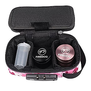 FIREDOG Smell Proof Bag with Combination Lock (Red Camo, 8x4x2.75 Inch)