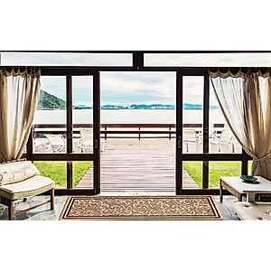 Kitchen Rug Non-Skid Runner Mat Non-Slip Rug for Kitchen Floor with Rubber Backing Floor Mat | Low Profile (20" x 59") (1999-Beige)