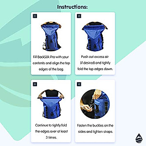 Skog Å Kust BackSåk Pro Waterproof Floating Backpack with Exterior Airtight Zippered Pocket | Black, 35L