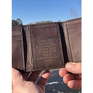 Genuine Leather Tri Fold Personalized Mens Wallet (777)