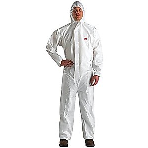 3M 4510 White Medium Polyethylene/Polypropylene Disposable General Purpose & Work Coveralls - Fits 36 to 39 in Chest - Elastic Ankles, Elastic Wrists - XL457000013 [PRICE is per EACH]