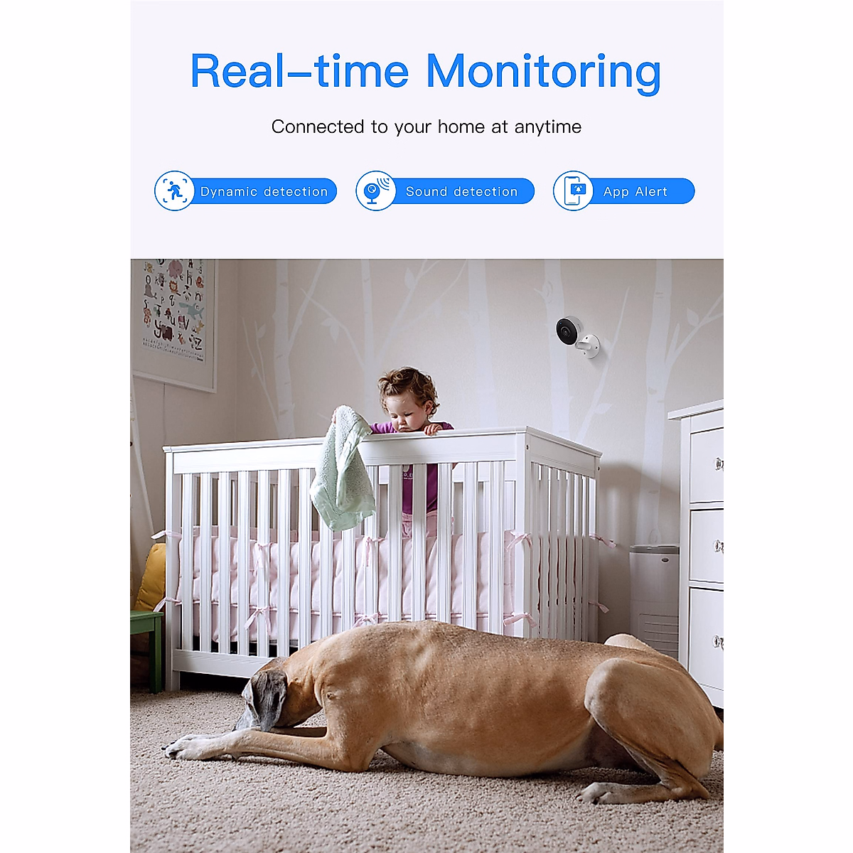 ARENTI Indoor Home Security Camera 1080P HD, 2.4G WiFi Plug in Security Camera with Night Vision, Two Way Audio, Pet Camera with Phone App, Motion & Sound Detection, Works with Alexa & Google Home