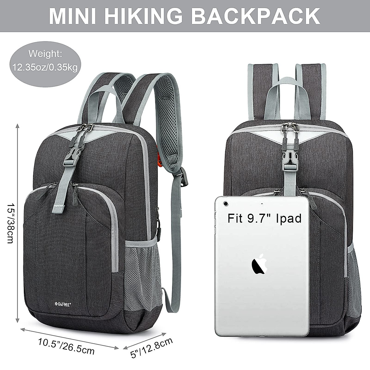 G4Free Lightweight Packable Hiking Daypacks 11L + Mini 10L Hiking Backpack Small Cycling Backpack For Outdoor