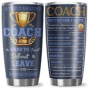 Noxulie Coach Gifts Tumbler 20oz - Soccer Coach Gifts - Best Coach Gifts Ideas - Coach Gifts For Men Women - Cheer Coach Gift - Football Coach Gifts Cup - Basketball Coach Gifts Tumbler - Coach Gift
