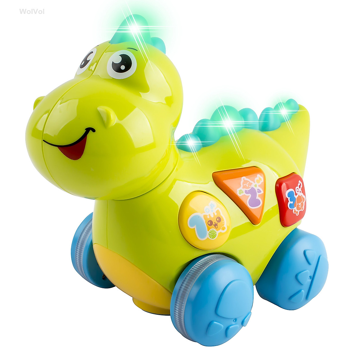 WolVolk Talking Dinosaur Toy with Lights and Sounds for Kids - Teaching, Learning, Activity, Walking & Fun Action