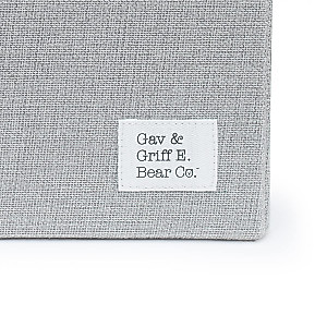 Gav & Griff E. Bear Co. Sloth Storage Cube, Box, Organizer, Container, Bin, 13 inch Kids Cubby, Sloth Design 3 Grey