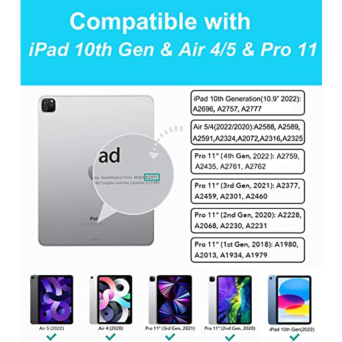 SUPLIK Kids Case for iPad 10th Generation (10.9", 2022) & iPad Air 5th/4th Gen & iPad Pro 11, Durable Shockproof Lightweight Kids Case with Stand/Handle/Pencil Holder for iPad 10.9/11 inch, Pink