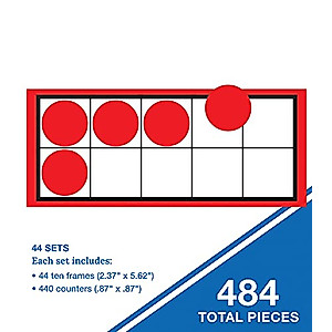 Carson Dellosa 484-Piece Ten Frames and Counters Math Manipulatives, Math Classroom Cutouts, Math Classroom Decorations, Teaching Supplies for Hands-On Learning