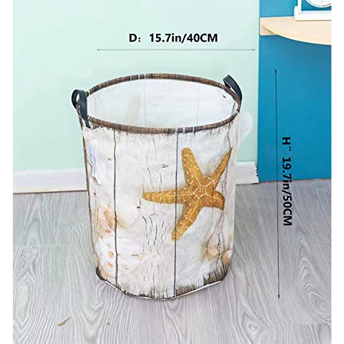 Round Waterproof Fabric Lightweight Storage Basket, Foldable Storage Box for Dirty Clothes, Laundry Basket for Boys and Girls, Suitable for College Dorm, Bedroom, Toy Nursery Kids Clothes Basket