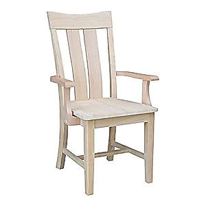 International Concepts Ava Unfinished Wood Arm Chair
