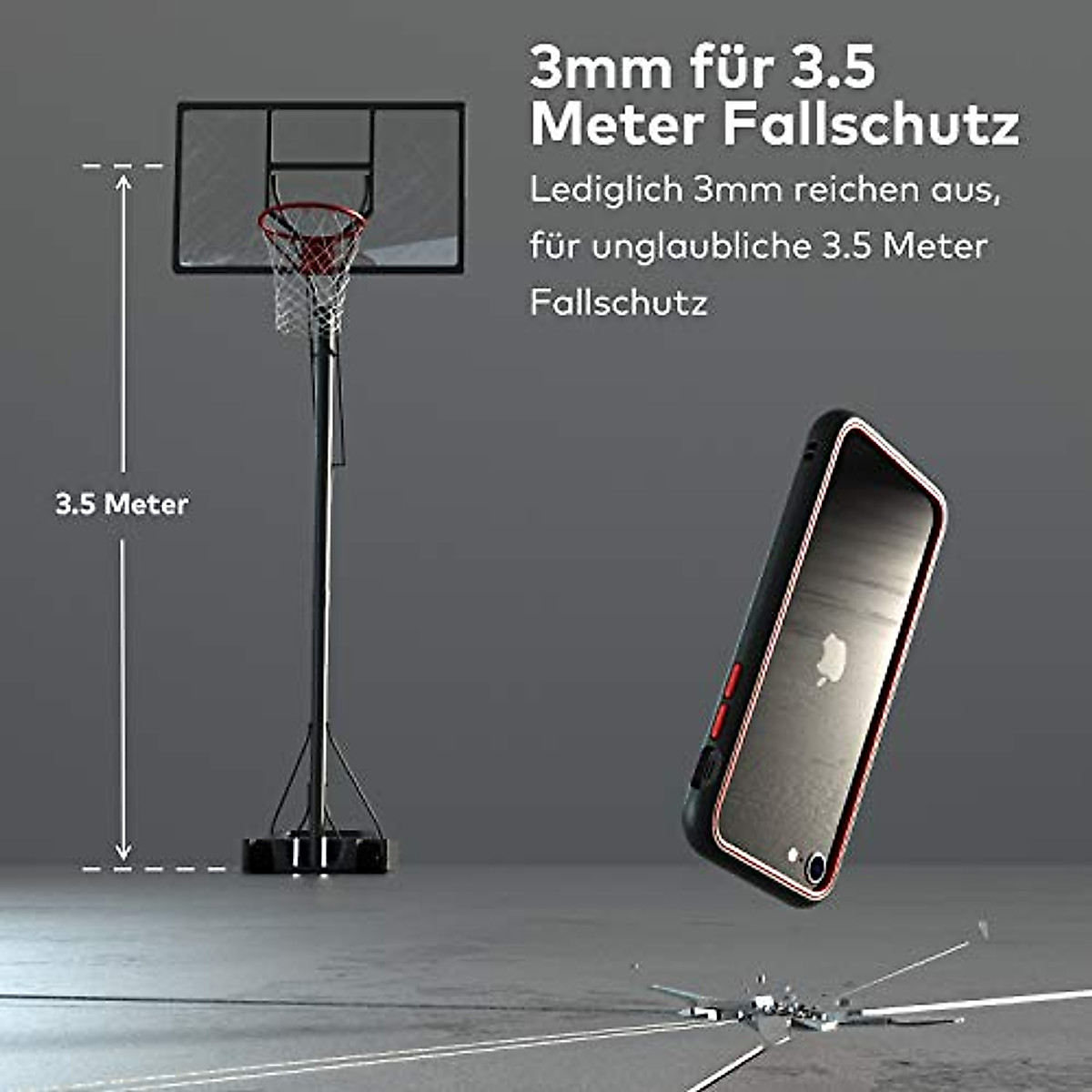 RhinoShield Bumper Compatible with [iPhone SE 3 / SE 2/8 / 7] | CrashGuard NX - Shock Absorbent Slim Design Protective Cover 3.5M / 11ft Drop Protection - Black