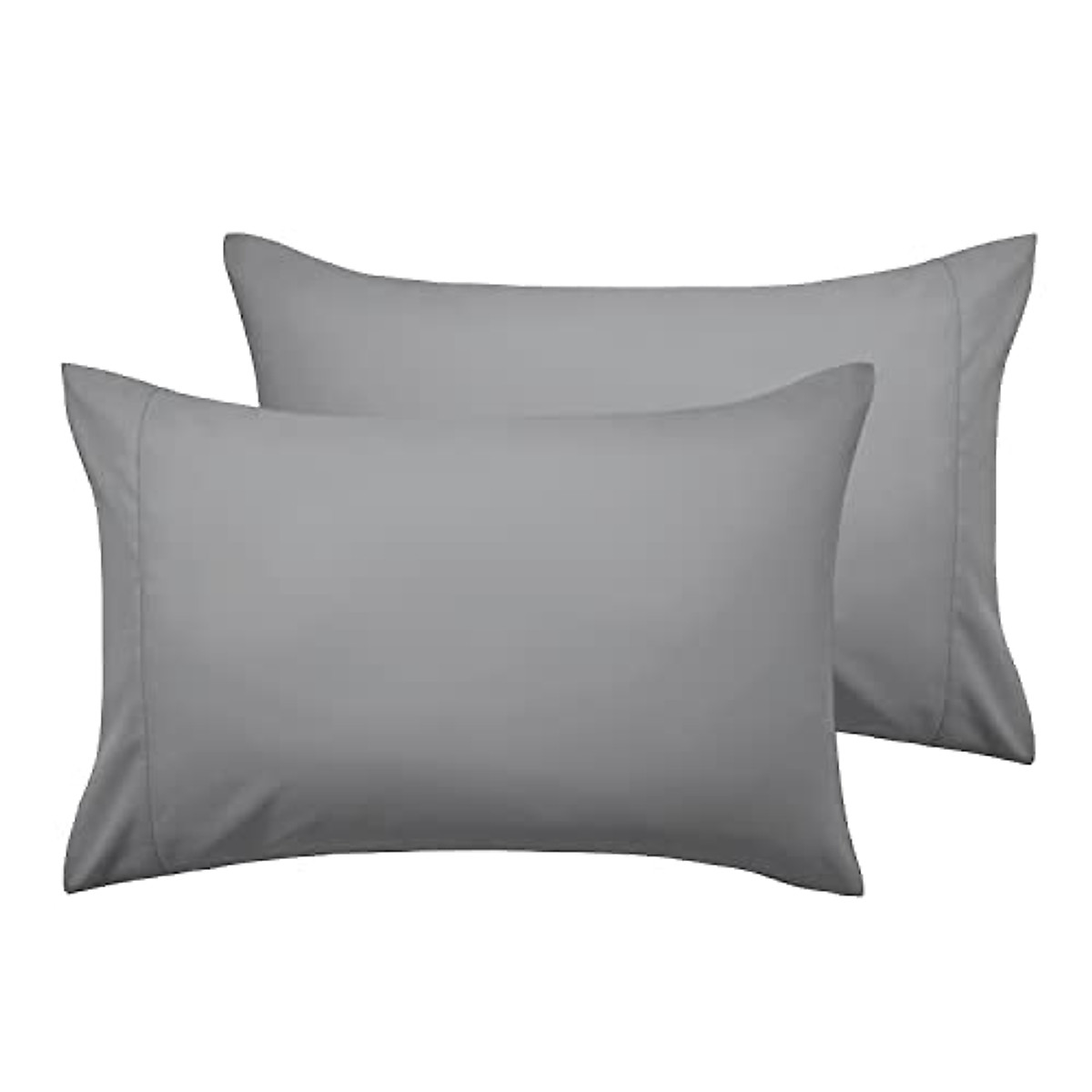 Microfiber Light Gray Pillow Cases Set of 2 King Size Bed Pillow Covers Ultra Soft (20 x 40) Inches Solid Pillowcases with Open Closure, Machine Washable